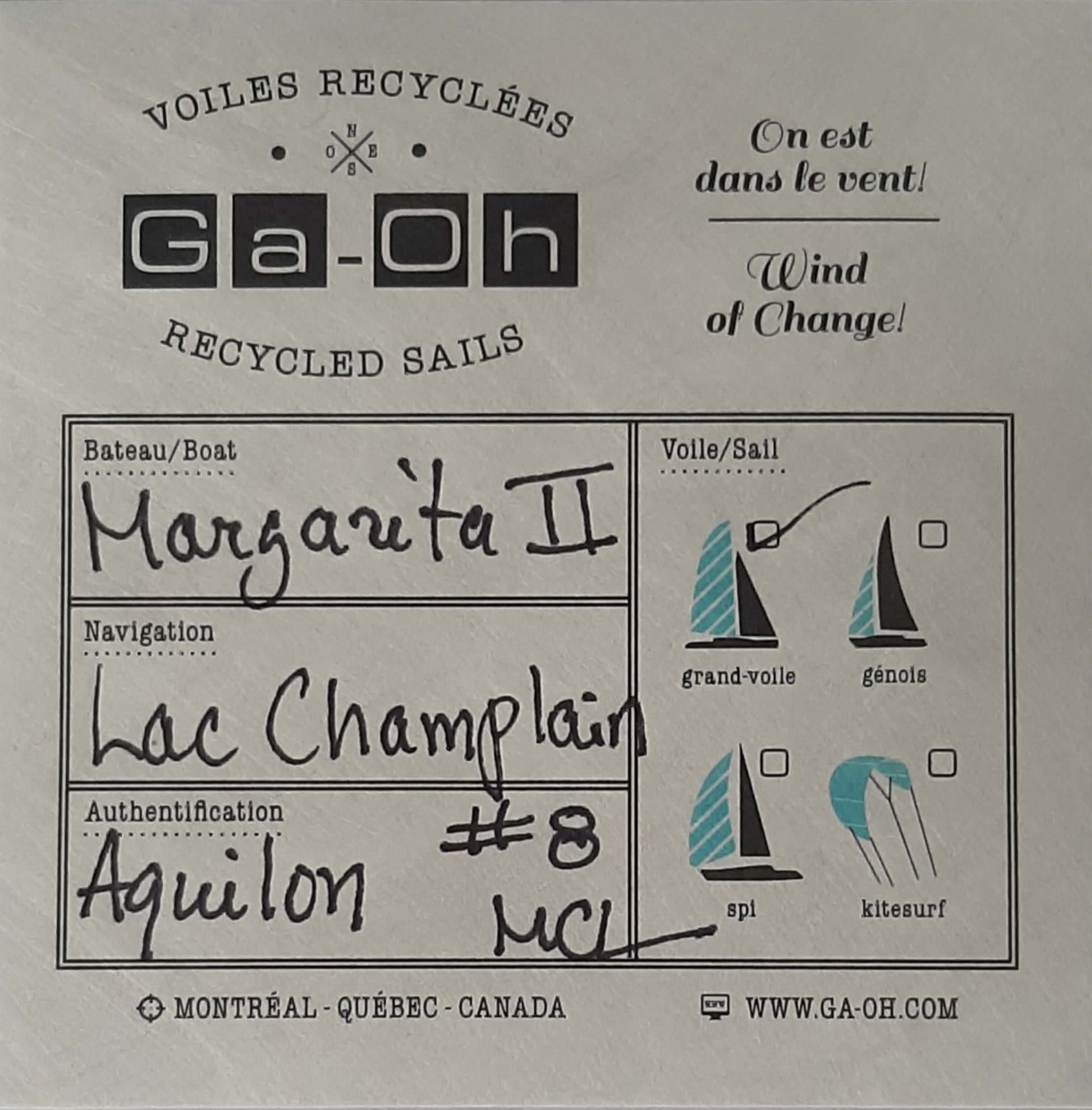 Bags made of recycled sails | Ga-Oh